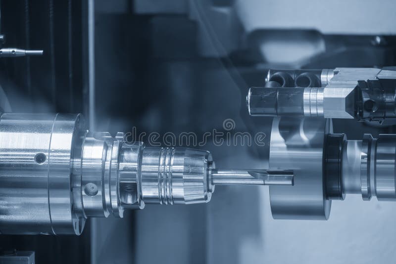 The CNC Tool Regrinding Machine in the Light Blue Scene Stock Image ...