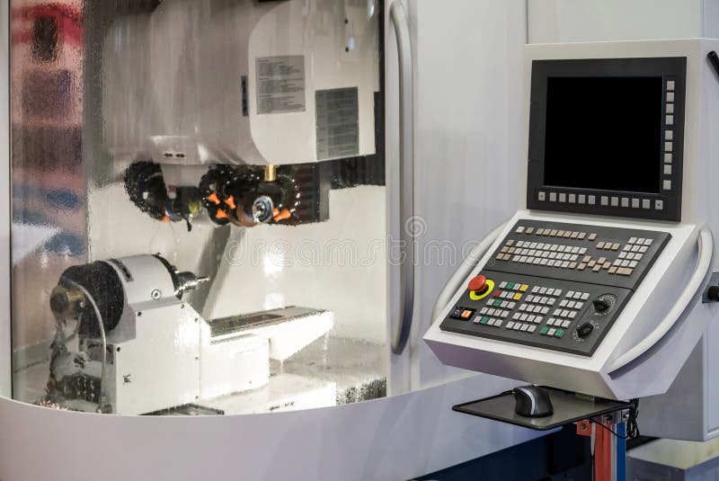 CNC turning center stock image. Image of carbide, manufacturing - 92144527