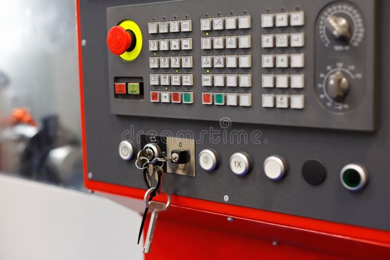 CNC Machine Control Panel Close Up Stock Image - Image of industry ...