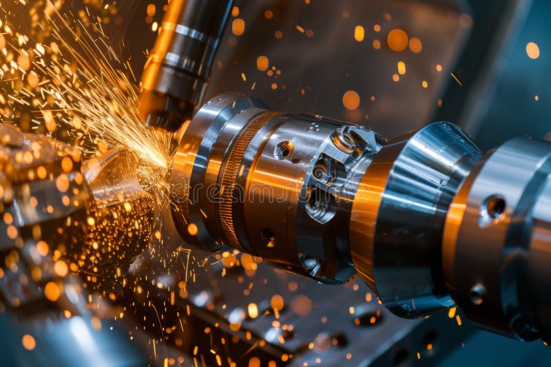 Metal Machine Tools Industry. CNC Turning Machine High-speed Cutting is ...