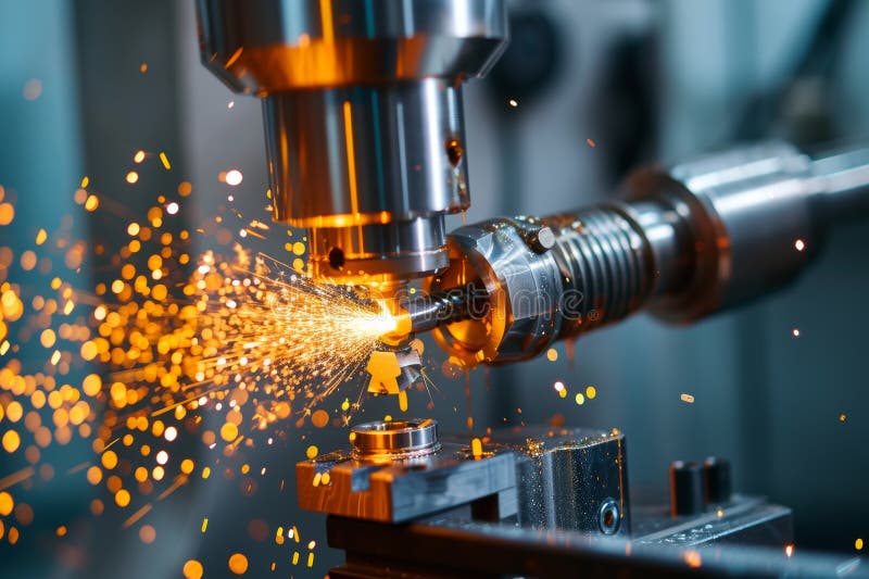 Metal Machine Tools Industry. CNC Turning Machine High-speed Cutting is ...