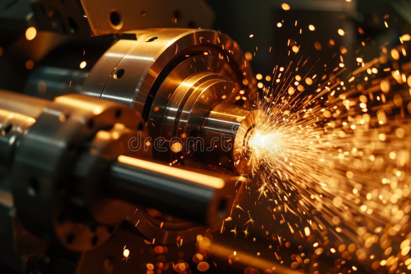 Metal Machine Tools Industry. CNC Turning Machine High-speed Cutting is ...