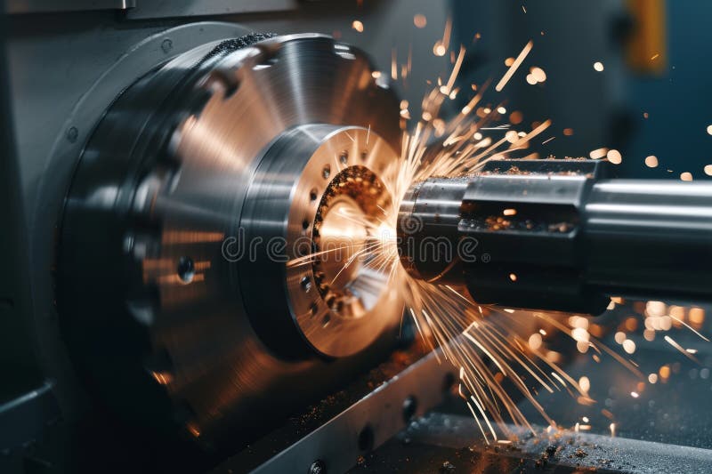 Metal Machine Tools Industry. CNC Turning Machine High-speed Cutting is ...