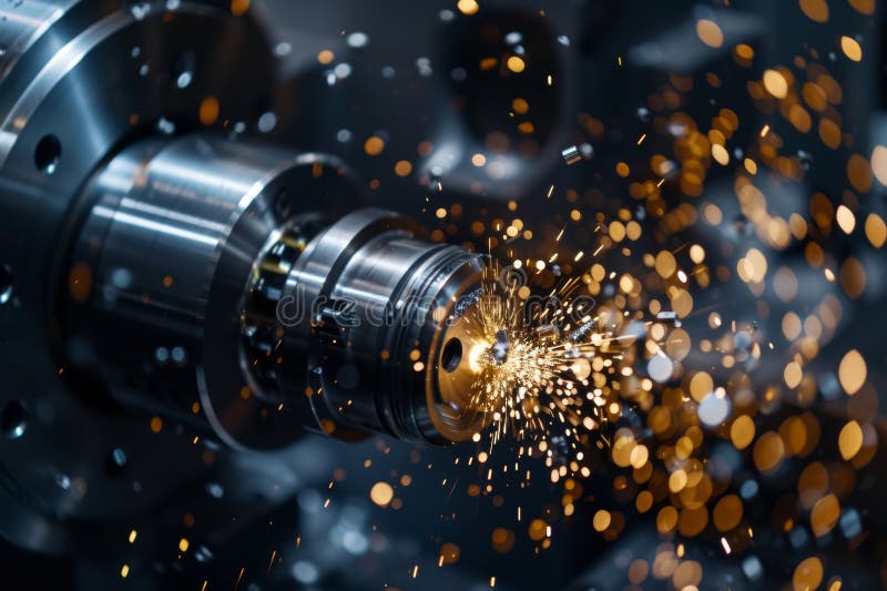 Metal Machine Tools Industry. CNC Turning Machine High-speed Cutting is ...