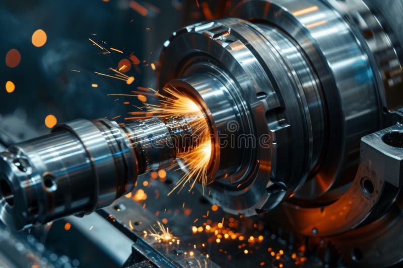 Metal Machine Tools Industry. CNC Turning Machine High-speed Cutting is ...