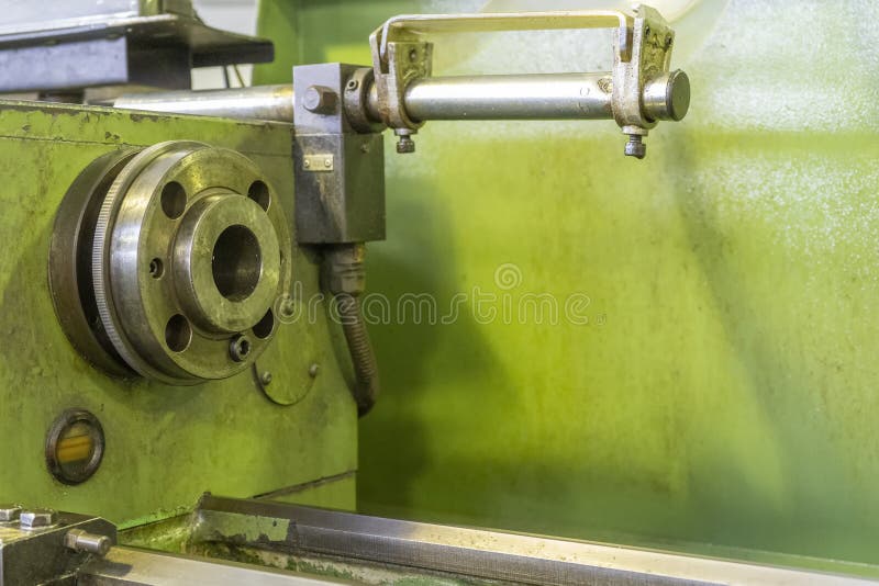 CNC Turning Spindle and Old Machine Lathe Stock Image - Image of ...