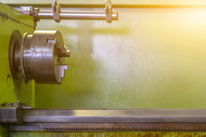 CNC Turning Spindle and Old Machine Lathe Stock Photo - Image of ...