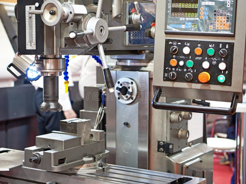 CNC Universal Milling and Drilling Machine Stock Photo - Image of ...