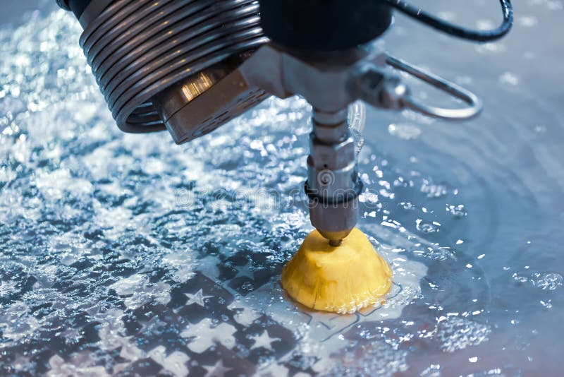 CNC Water Jet Cutting Machine Stock Photo - Image of physical, material ...