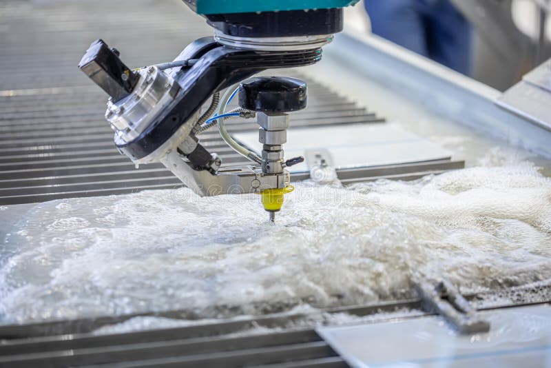 CNC Water Jet Cutting Machine Stock Photo - Image of metal, angle ...