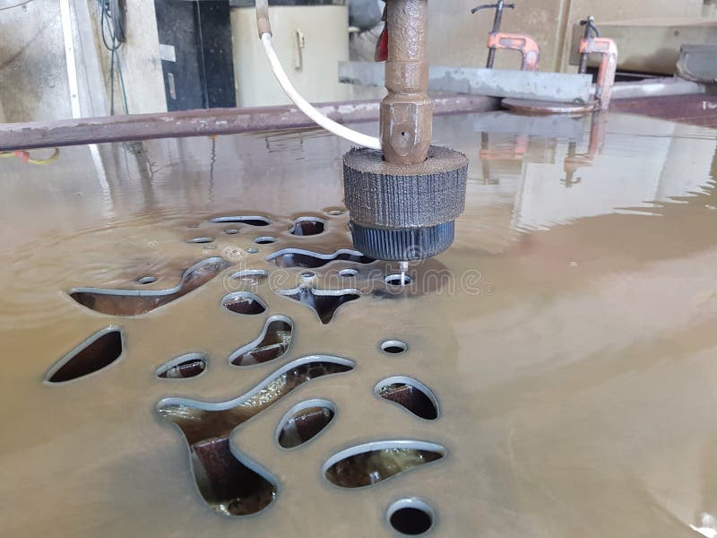 CNC Water Jet Cutting Machine Modern Industrial Technology Stock Image ...