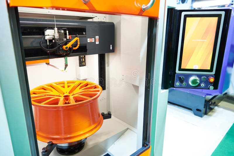 CNC Wheel Diamond Cutting Machine Stock Photo - Image of iron ...