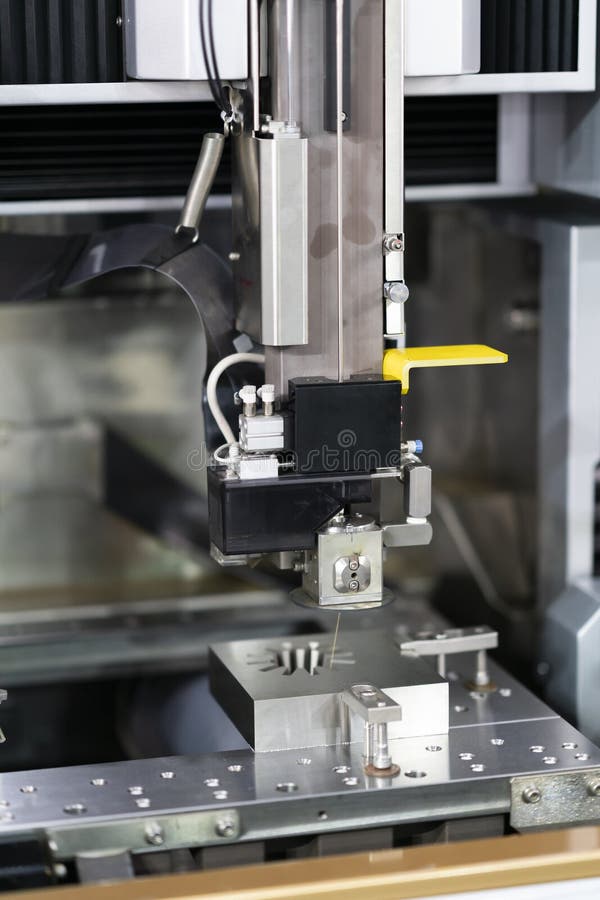 CNC Wire Cut Machine Cutting Mold Parts Stock Image - Image of drilling ...