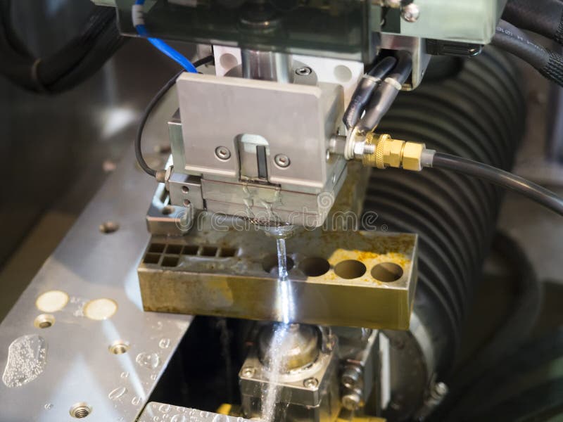 CNC Wire Cut Machine Cutting Mold Parts Stock Photo - Image of factory ...