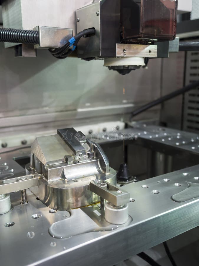 CNC Wire Cut Machine Cutting Mold Parts Stock Image - Image of ...