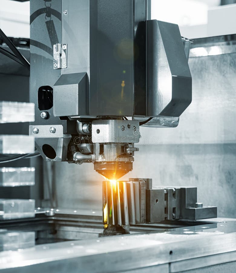 CNC Wire Cut Machine Cutting Mold Parts Stock Photo - Image of forging ...