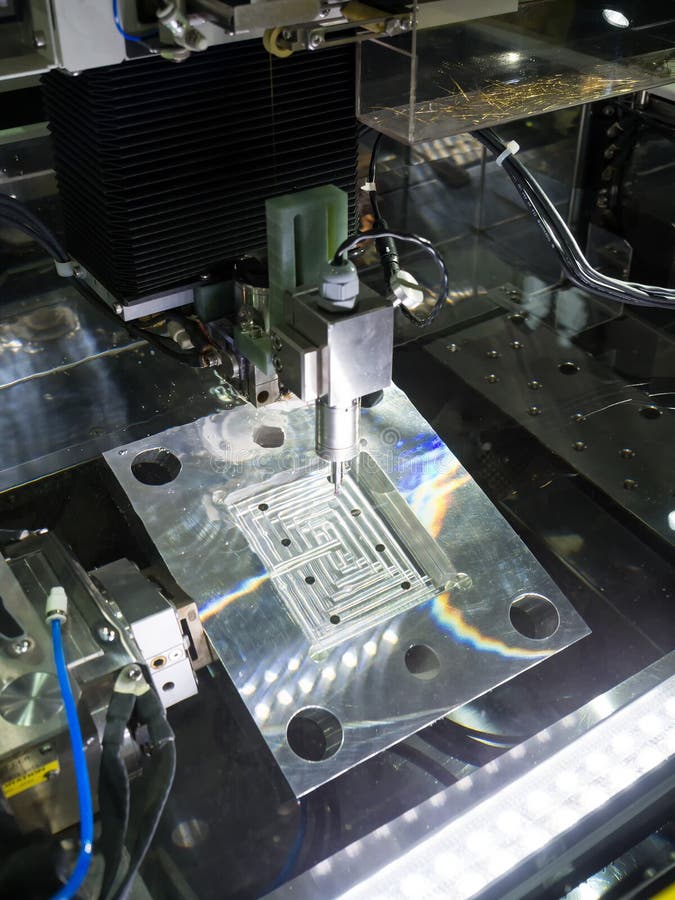 CNC Wire Cut Machine Cutting Mold Parts Stock Image - Image of drilling ...