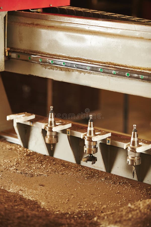Cnc Wood Cutting Cutter, Machine with Numerical Control. Stock Photo ...
