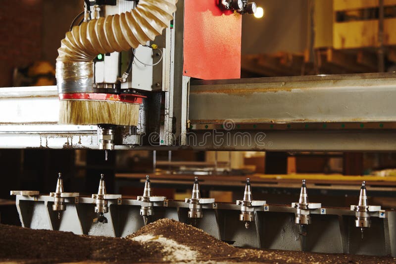 Cnc Wood Cutting Cutter, Machine with Numerical Control. Stock Photo ...