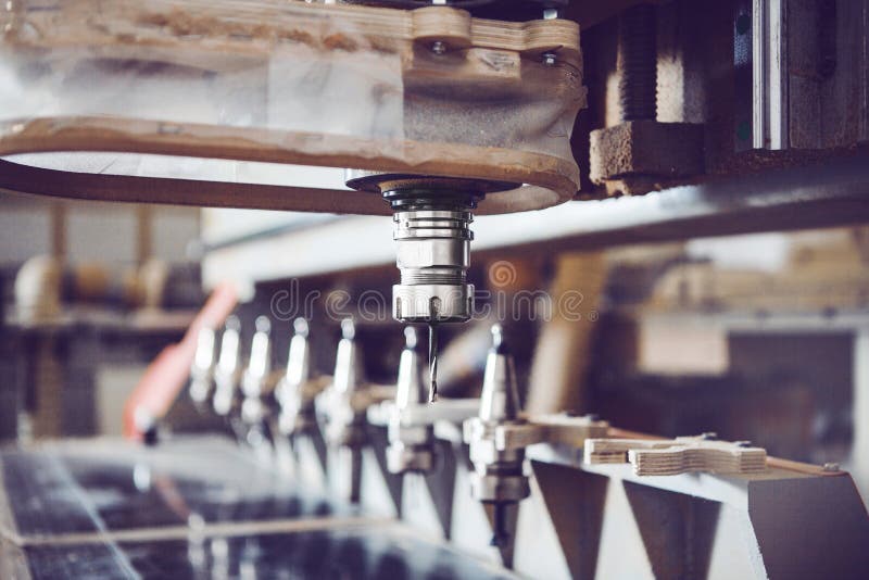 Cnc Wood Cutting Cutter, Machine with Numerical Control. Stock Photo ...