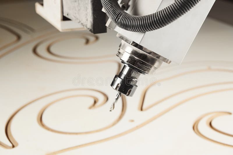 Cnc Wood Cutting Cutter, Machine with Numerical Control. Stock Photo ...