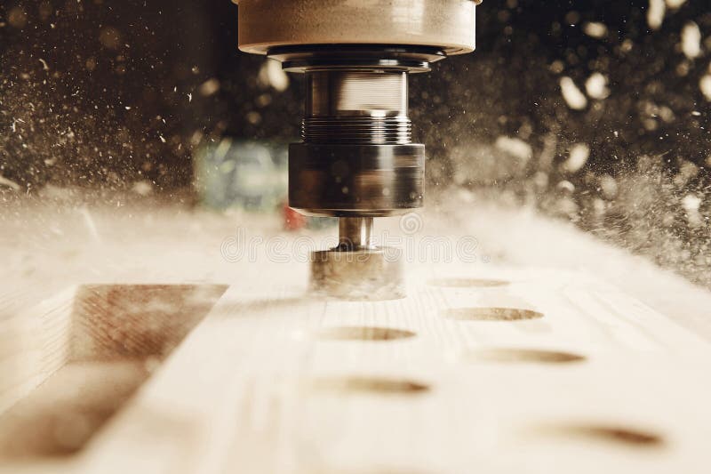 Cnc Wood Cutting Cutter, Machine with Numerical Control. Stock Photo ...