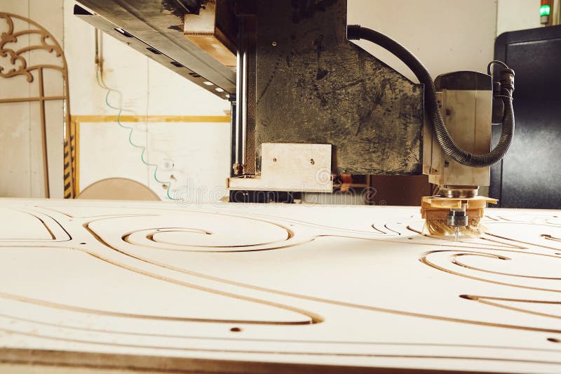 Cnc Wood Cutting Cutter, Machine with Numerical Control. Stock Photo ...