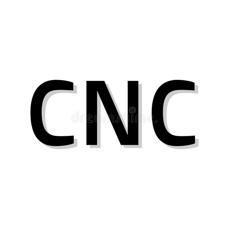 CNC word black icon stock vector. Illustration of icon - 300788083