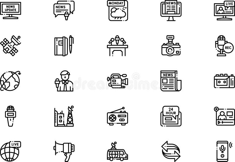 Cnews Icon Collection is a Vector Illustration with Editable Stroke ...