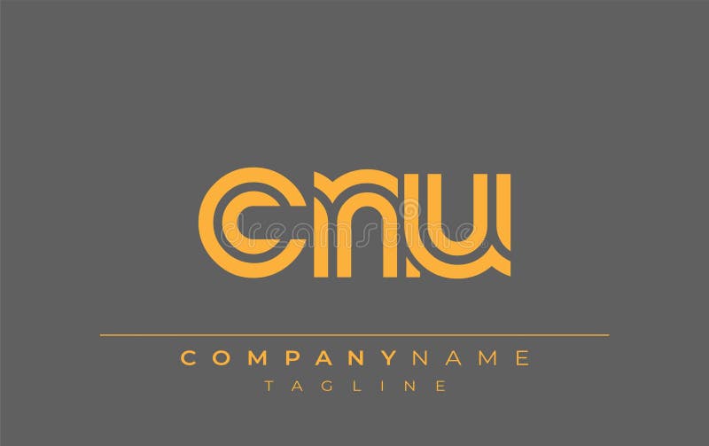 CNU Creative Unique Modern Letter Logo Design Stock Vector ...