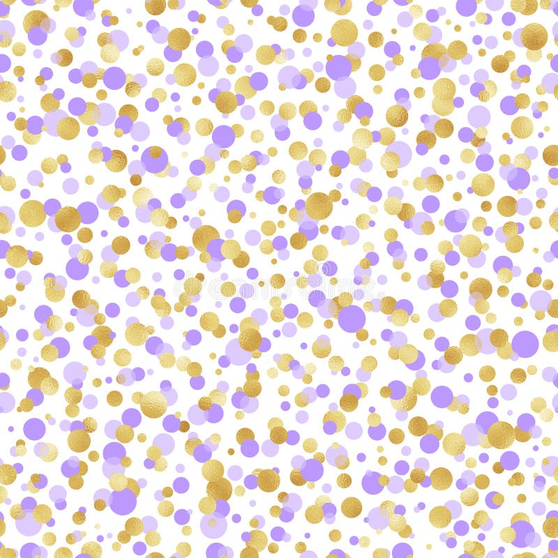 Purple And Gold Polka Dots