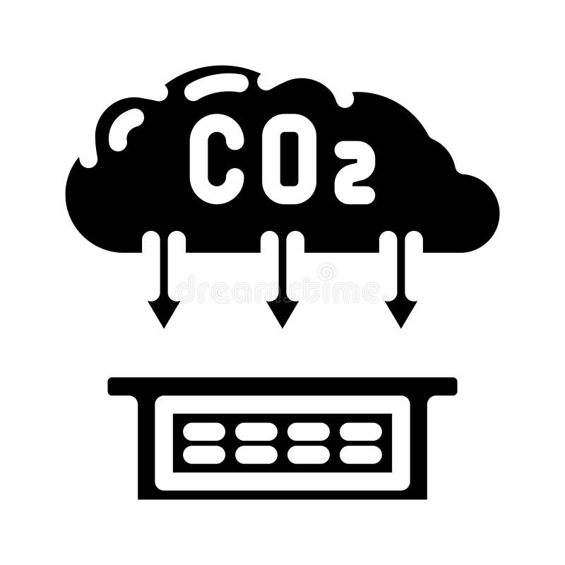 Co2 Absorption Carbon Glyph Icon Vector Illustration Stock Vector ...