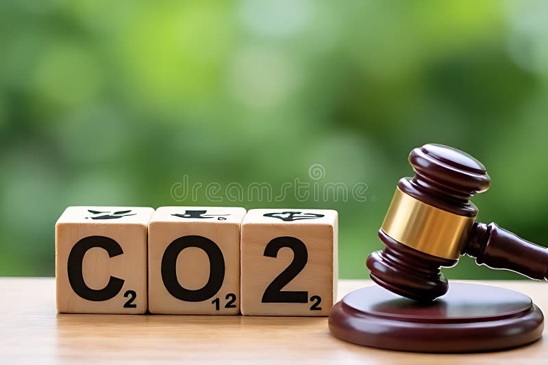 CO2 Blocks and a Gavel Represent Carbon Emissions Law and Climate ...