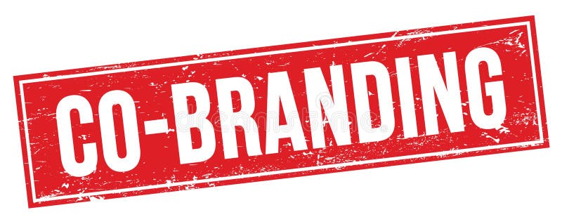 CO-BRANDING Text on Red Grungy Rectangle Stamp Stock Illustration ...