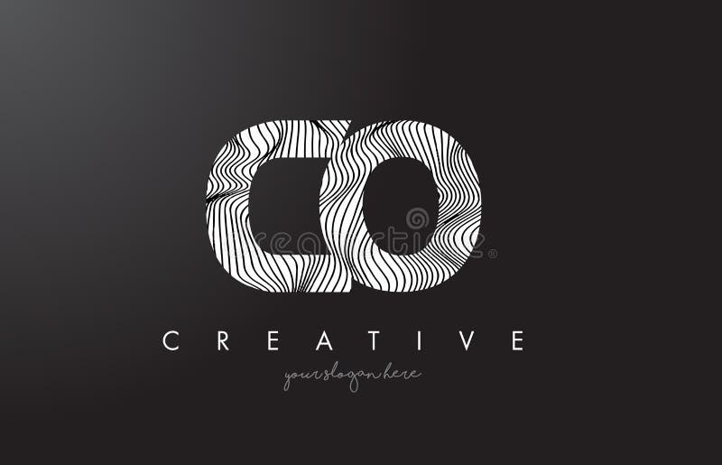 CO C O Letter Logo with Zebra Lines Texture Design Vector. Stock Vector ...