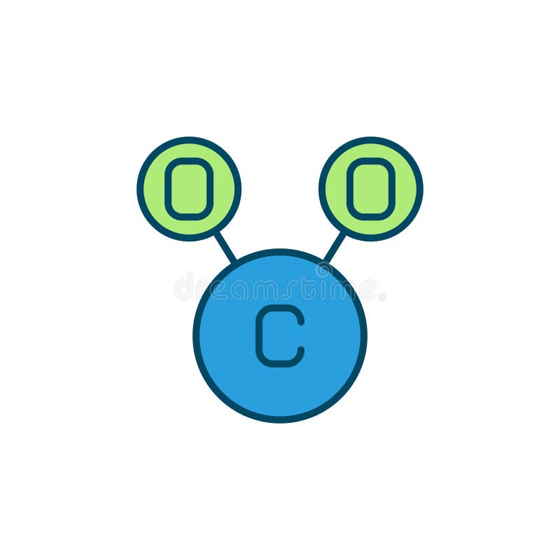 CO2 Carbon Dioxide Chemical Formula Vector Colored Icon Stock Vector ...