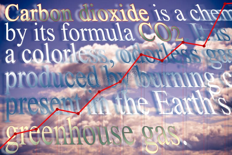 CO2 Carbon Dioxide Definition - Concept Against a Cloudy Sky with ...