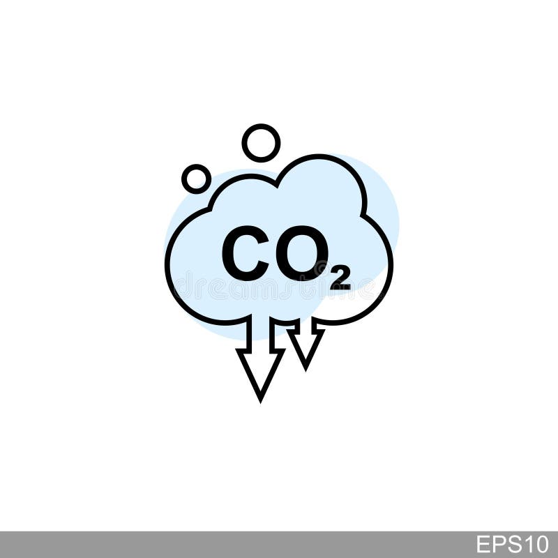 Co2, Carbon Dioxide Emissions Icon on White Background Stock Vector ...