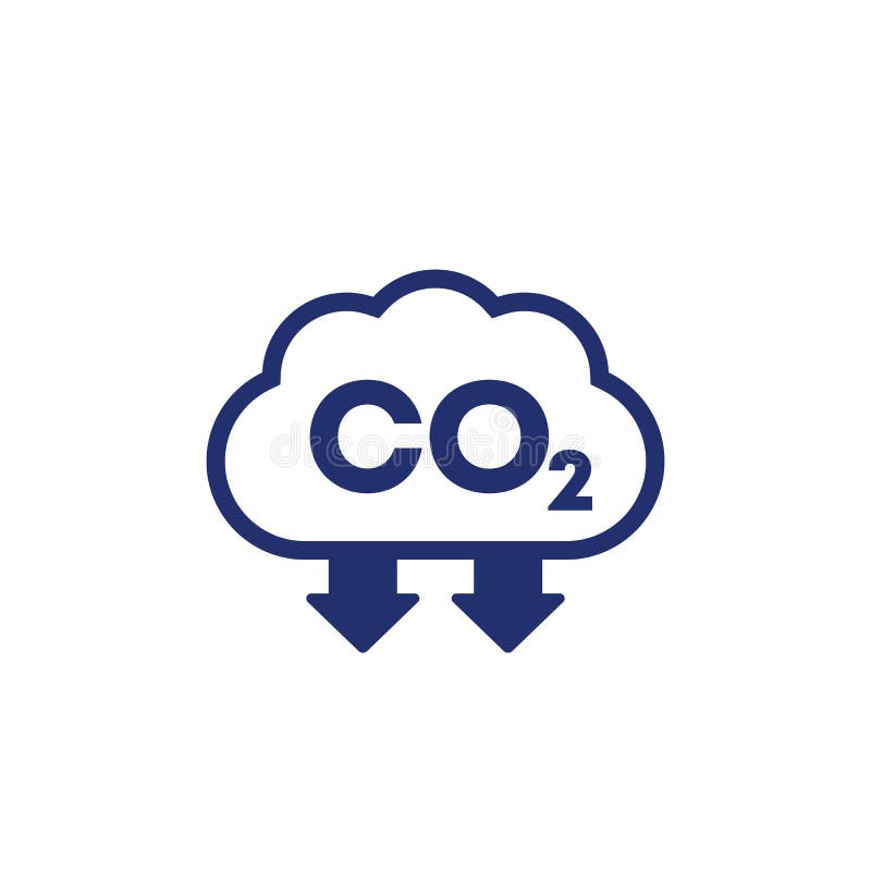 Co2 Gas, Reducing Carbon Emission Icon with Graph Stock Vector ...
