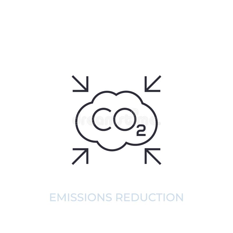 Co2, Carbon Emissions Reduction Vector Line Icon Stock Vector ...