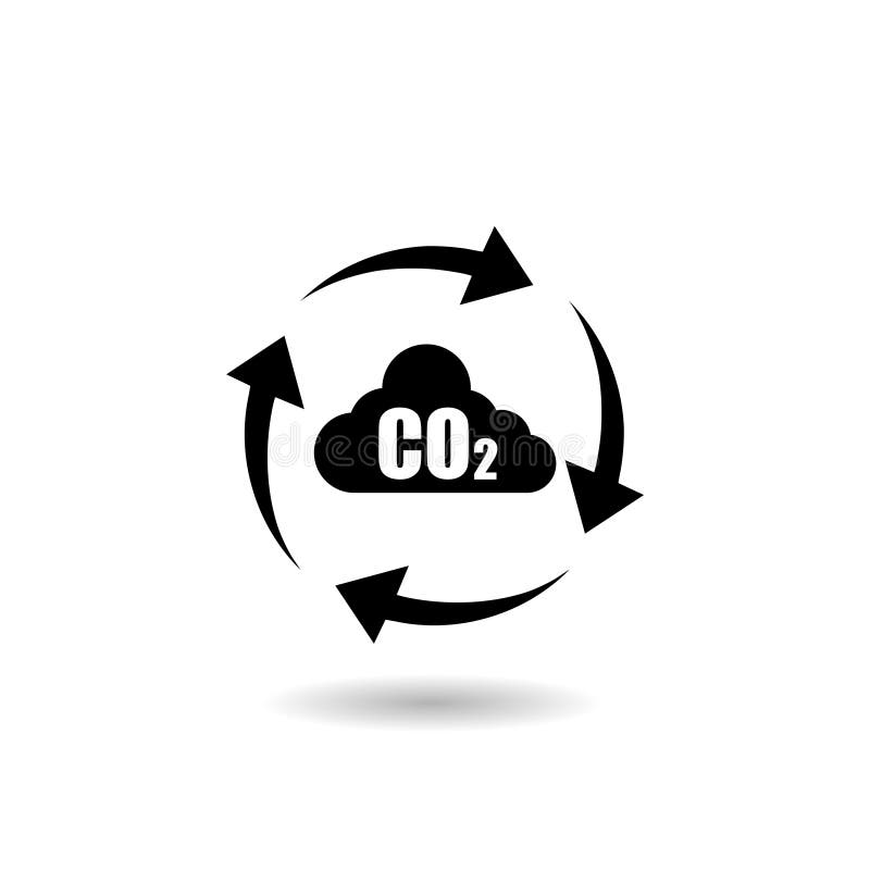 CO2 Carbon Neutral Logo with Shadow Stock Vector - Illustration of ...