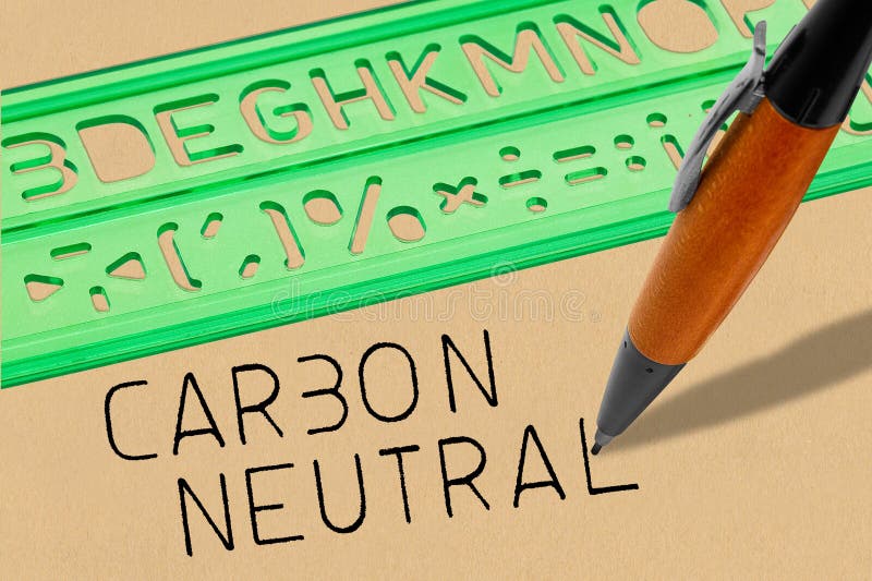 CO2 Carbon Neutral Text Written with Plastic Stencil on Paper - Concept ...
