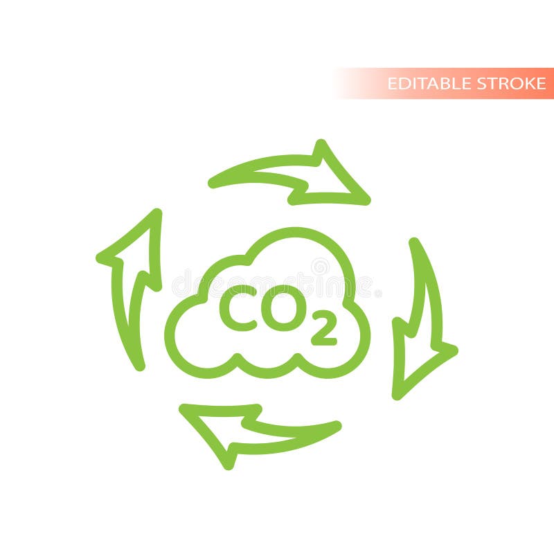 Co2 Cloud and Arrows Line Vector Icon Stock Vector - Illustration of ...