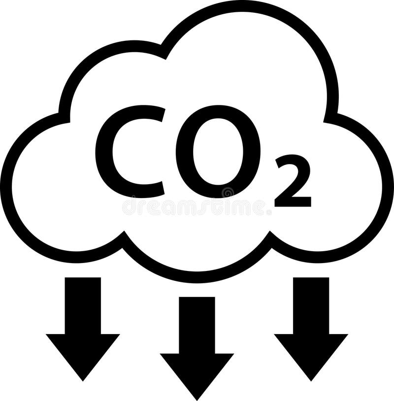 CO2 Cloud Emission and Absorption Icons Set, Reducing CO2 Emissions ...