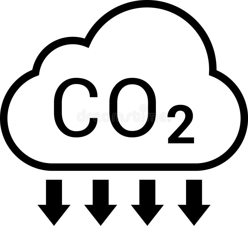 CO2 Cloud Emission and Absorption Icons Set, Reducing CO2 Emissions ...