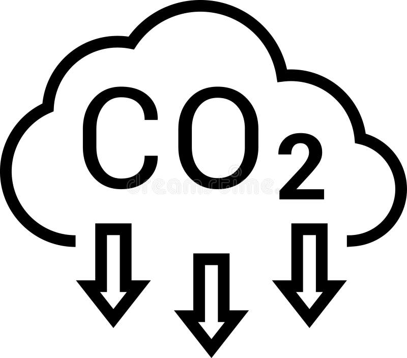 CO2 Cloud Emission and Absorption Icons Set, Reducing CO2 Emissions ...