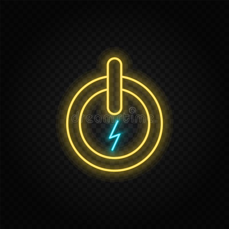 Co2, Cloud Neon Vector Icon. Blue and Yellow Neon Vector Icon Stock ...