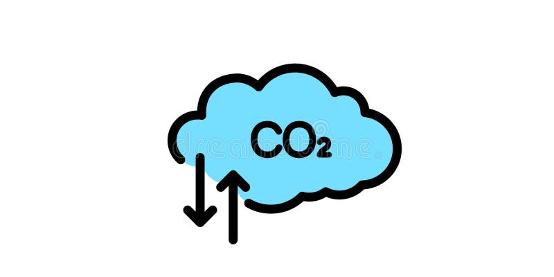 CO2 Cloud Simple Icon Illustration Stock Vector - Illustration of stack, refund: 271602702