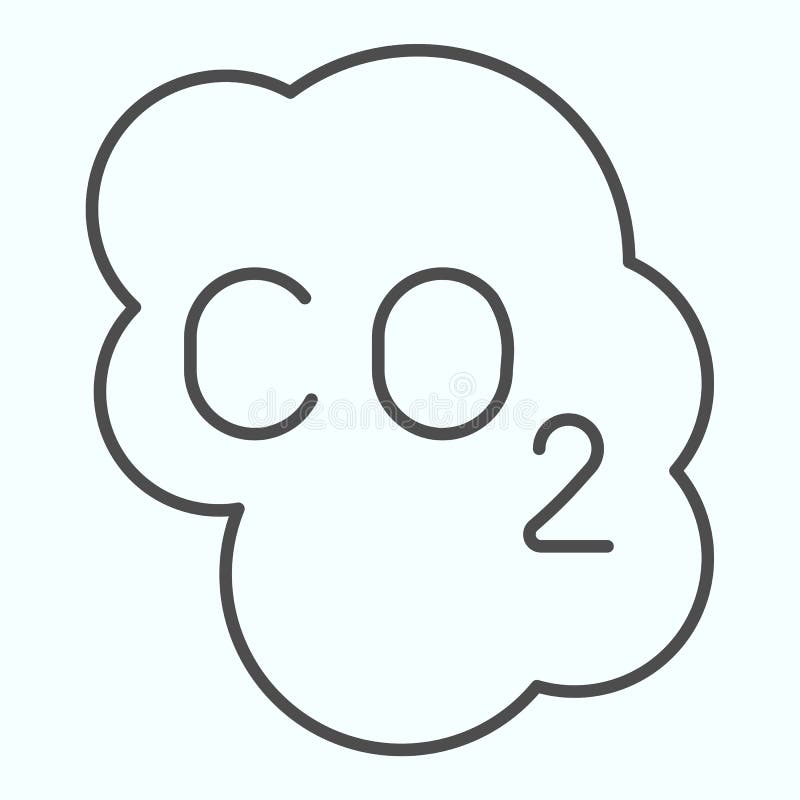 CO2 Cloud Thin Line Icon. Carbon Dioxide Formula Vector Illustration ...