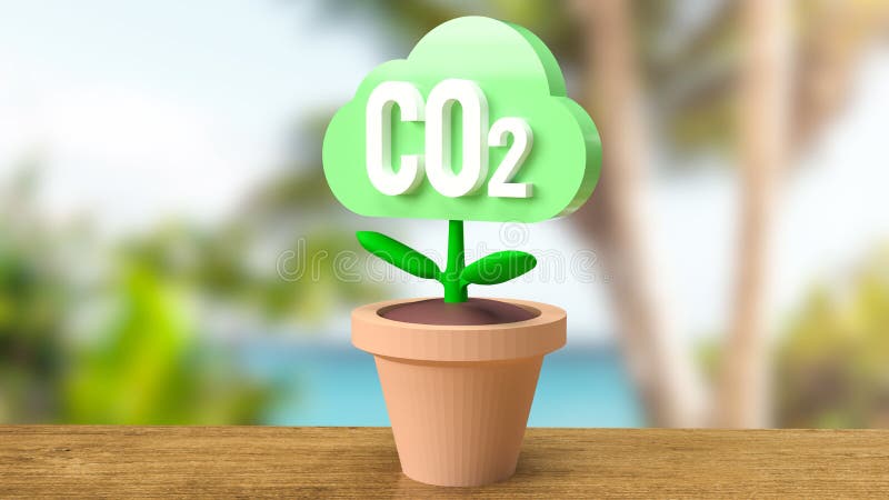 The Co2 Cloud Tree for Eco or Ecology Concept 3d Rendering Stock ...